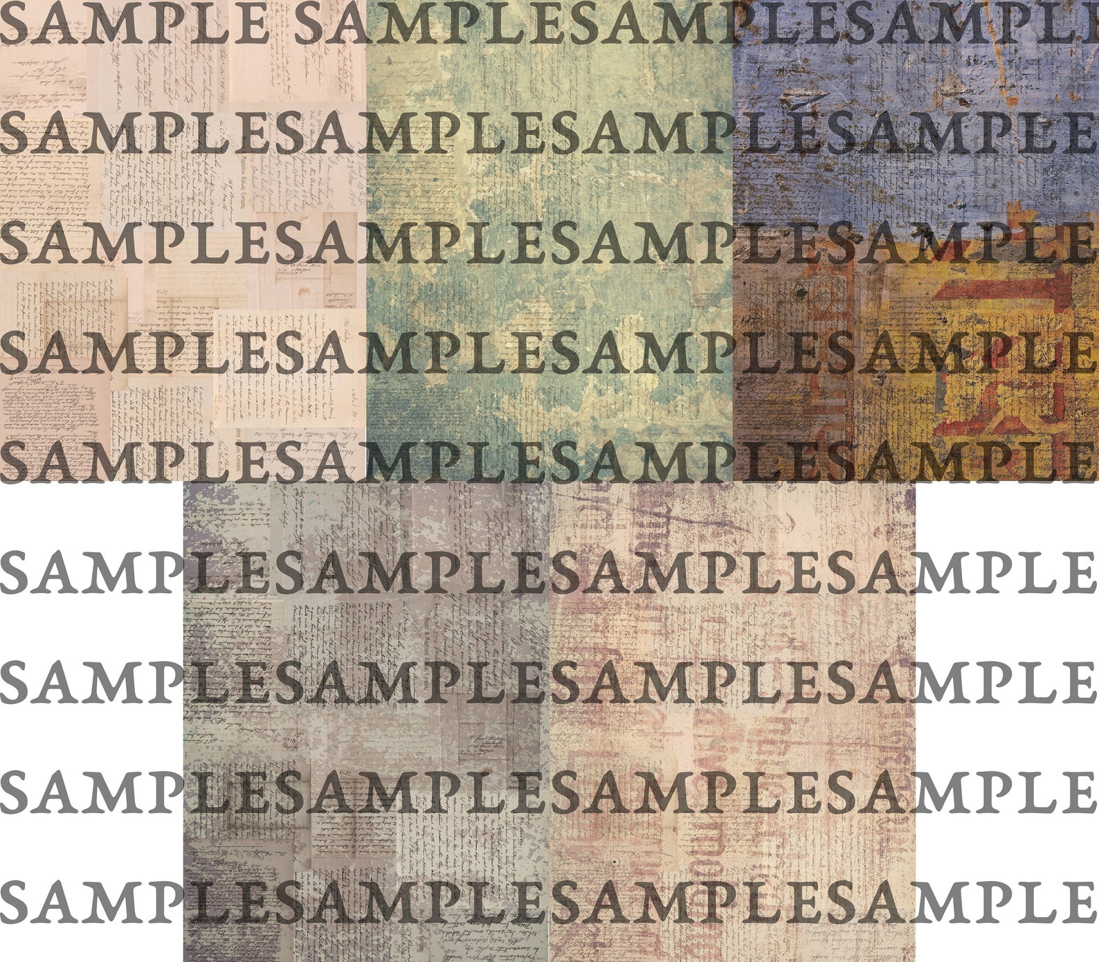 Grunge Textures With Handwriting Printable Paper for Your - Etsy