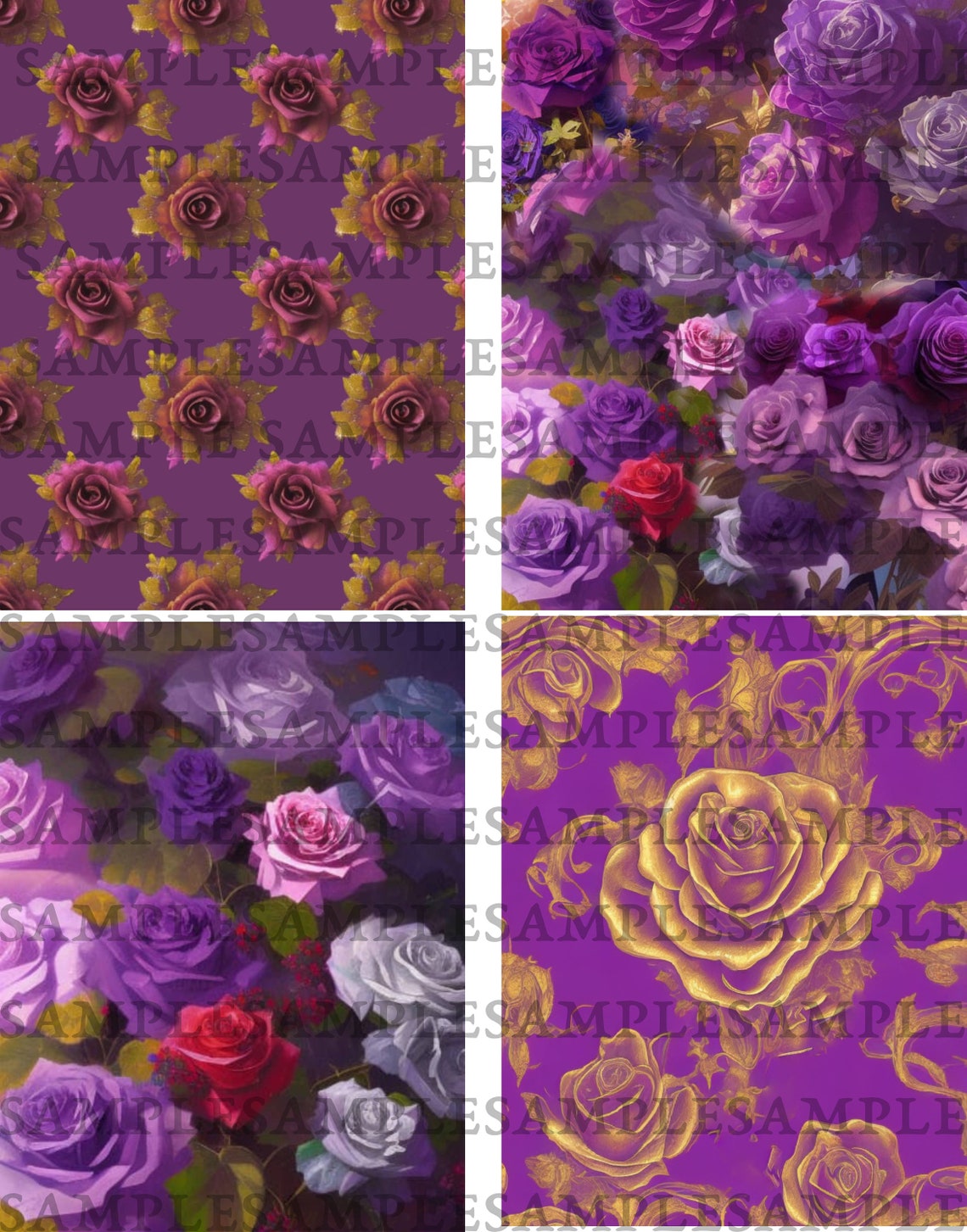 Royal Roses Romantic Junk Journal Kit in Purple and Gold - Etsy