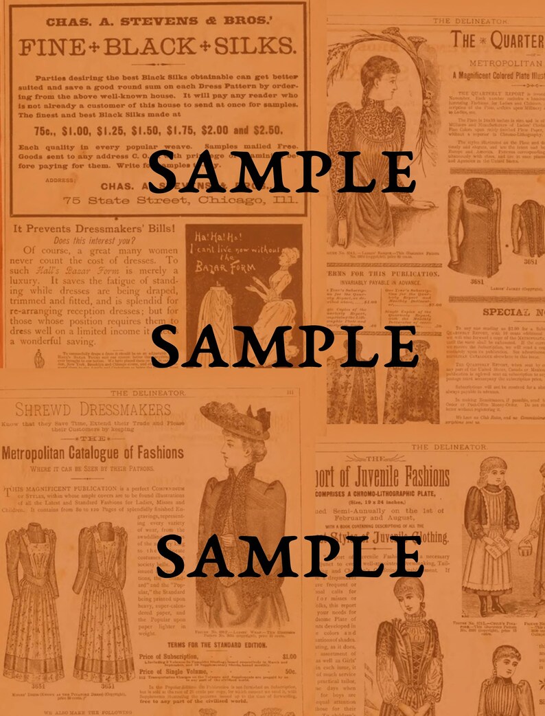 Layered Vintage Magazines / Fashion and Garden / Shabby Chic - Etsy