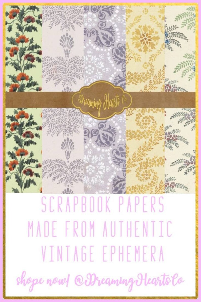Mixed Vintage Wallpaper Pack Printable Paper for Your Junk Journal ...