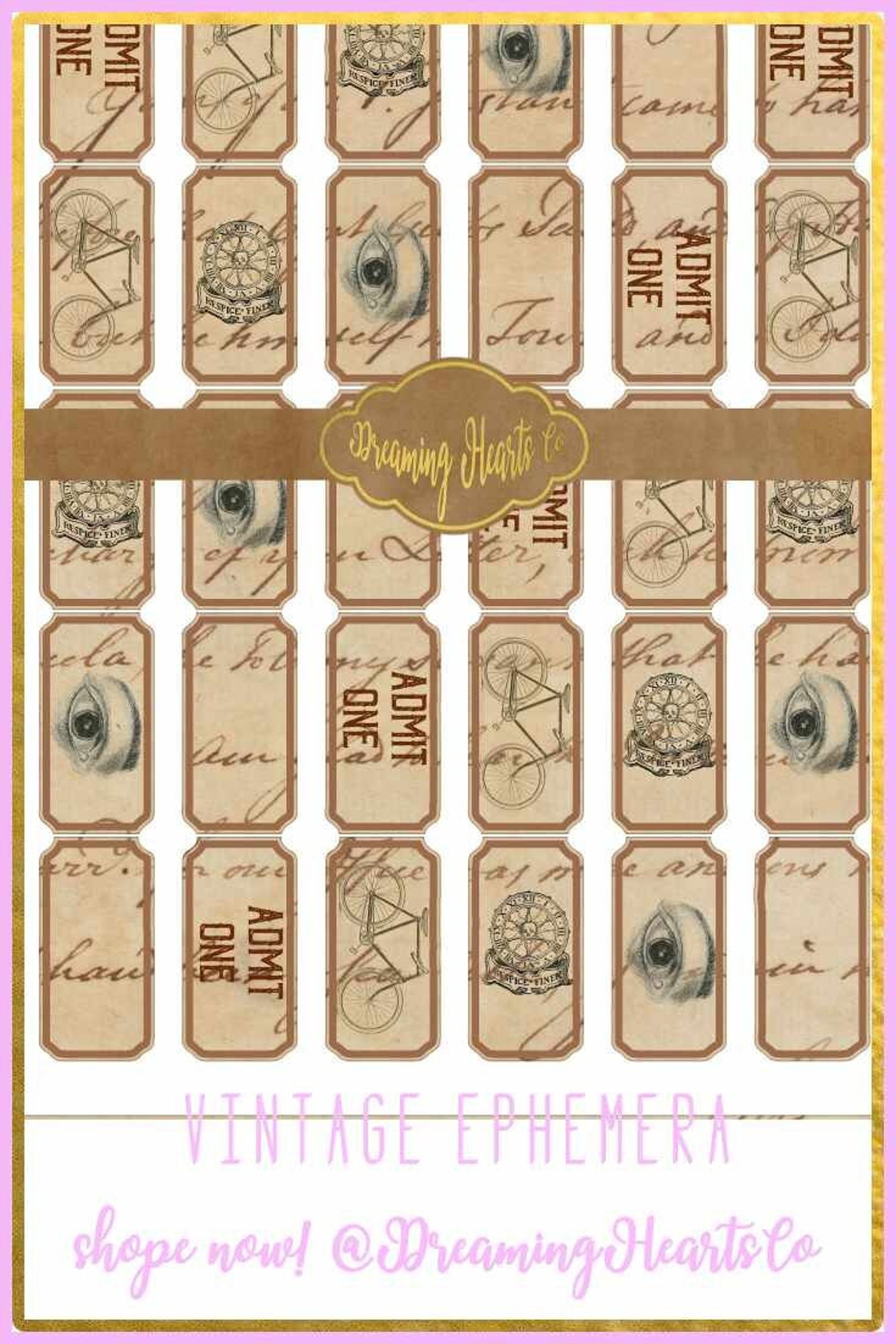 Printable Vintage Tickets Ephemera for Your Junk Journal - Etsy