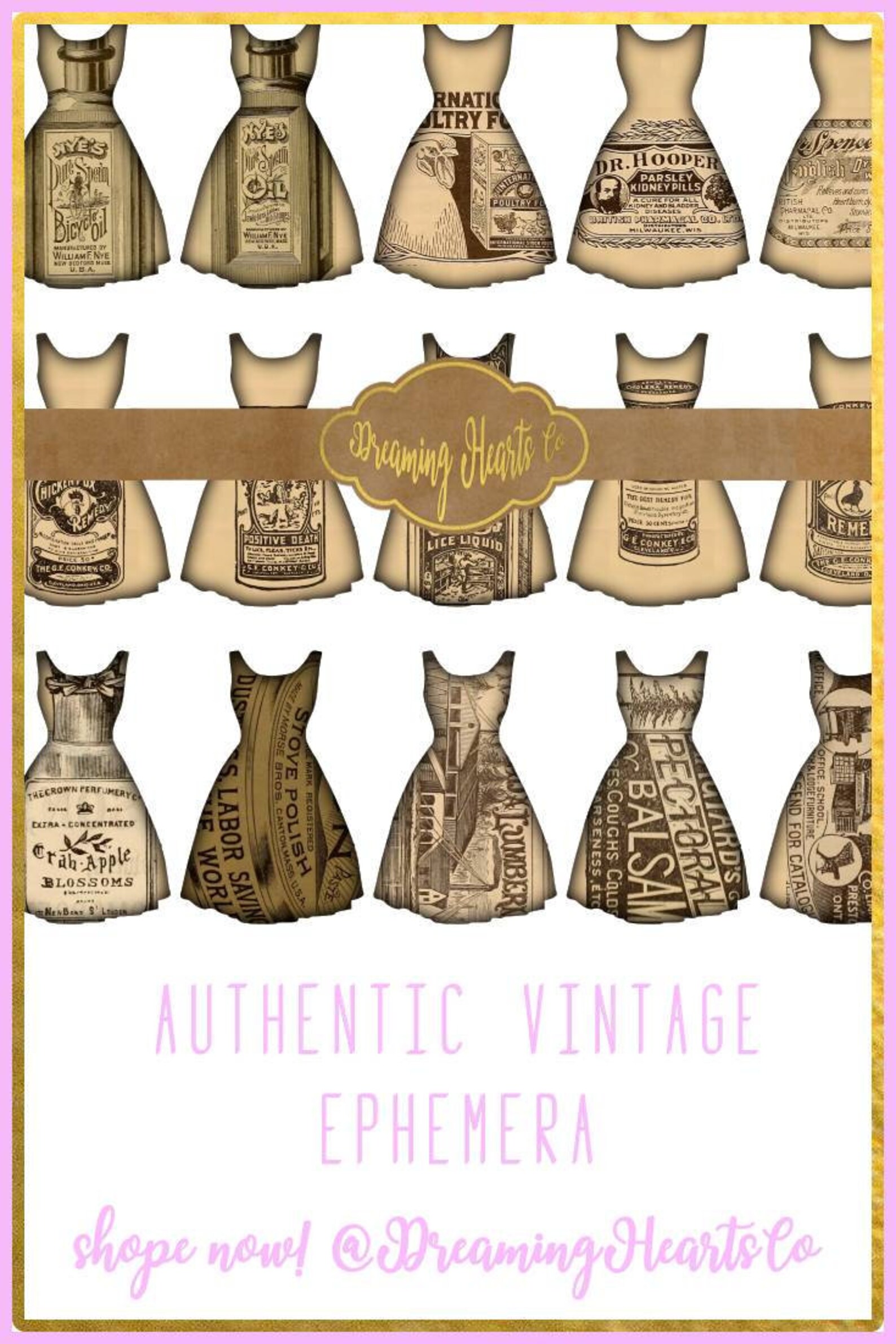 Vintage Ephemera Advertisements Repurposed Into Dresses and - Etsy