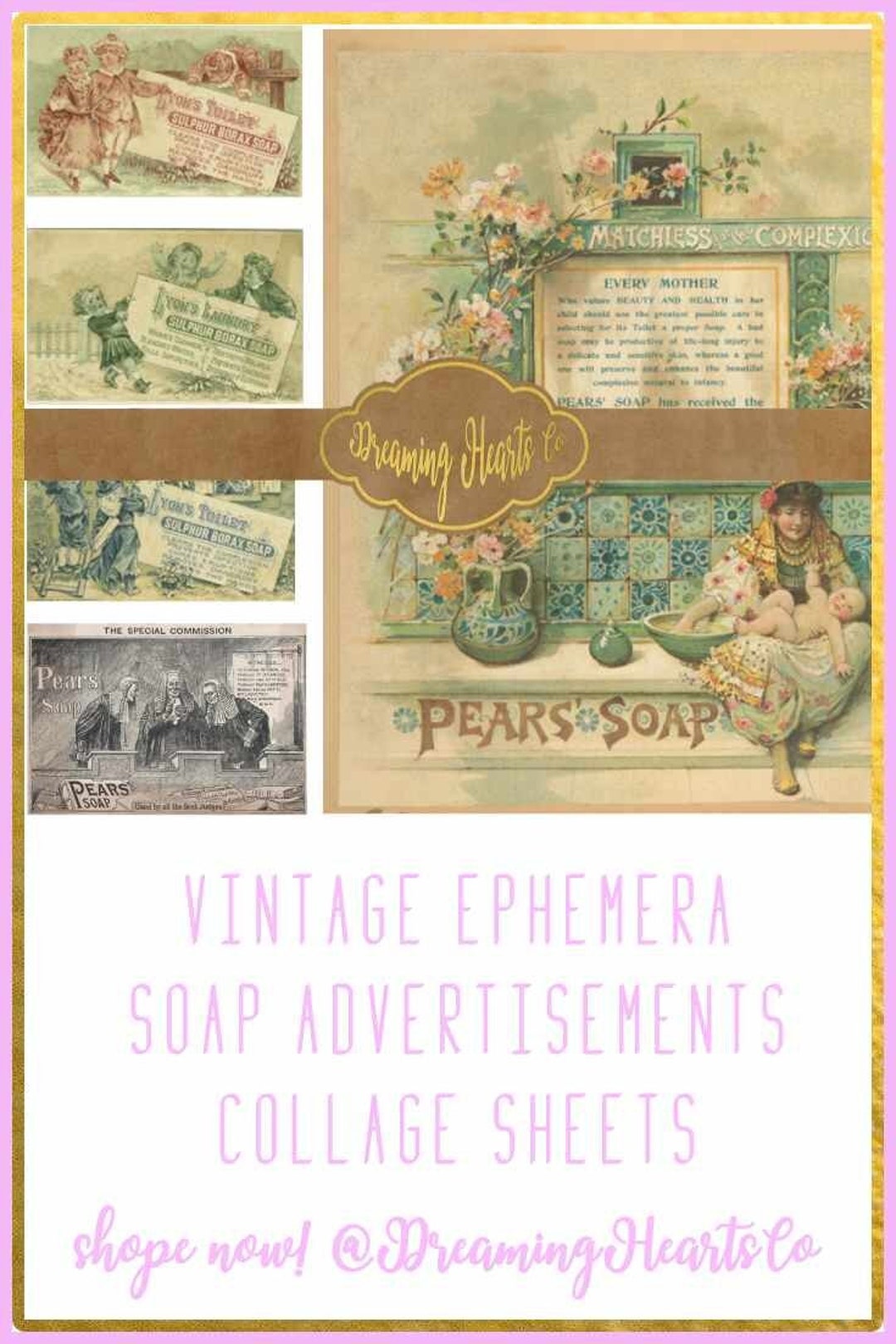 Printable Ephemera - Vintage Soap Advertisements - 5 Collage Sheets to ...