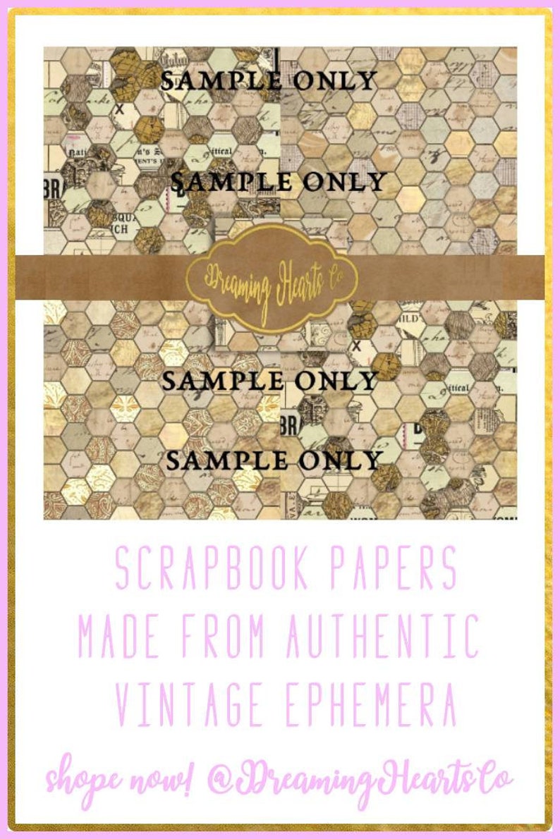 Vintage Patchwork Scrapbook Papers set of 5 for Your Scrapbook, Junk ...