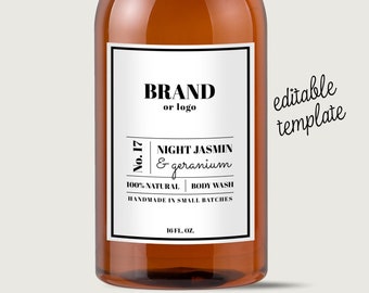 Shampoo Label Template - Etsy