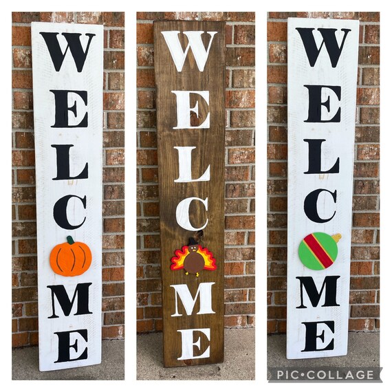Seasonal Welcome Sign 10 Shapes Included | Etsy