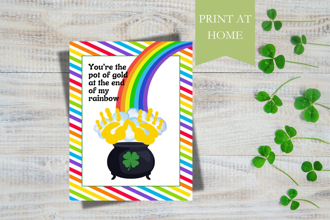 PRINTABLE - Pot of Gold Handprint St. Patrick's Day Craft, St. Patrick ...