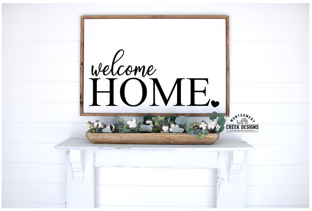 Welcome Home Svg, Home Quote, Round Sign Svg, Entry Way Svg, Farmhouse ...
