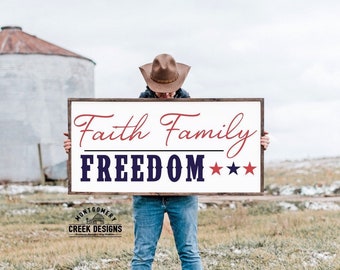 Faith Family Freedom Sign - Etsy