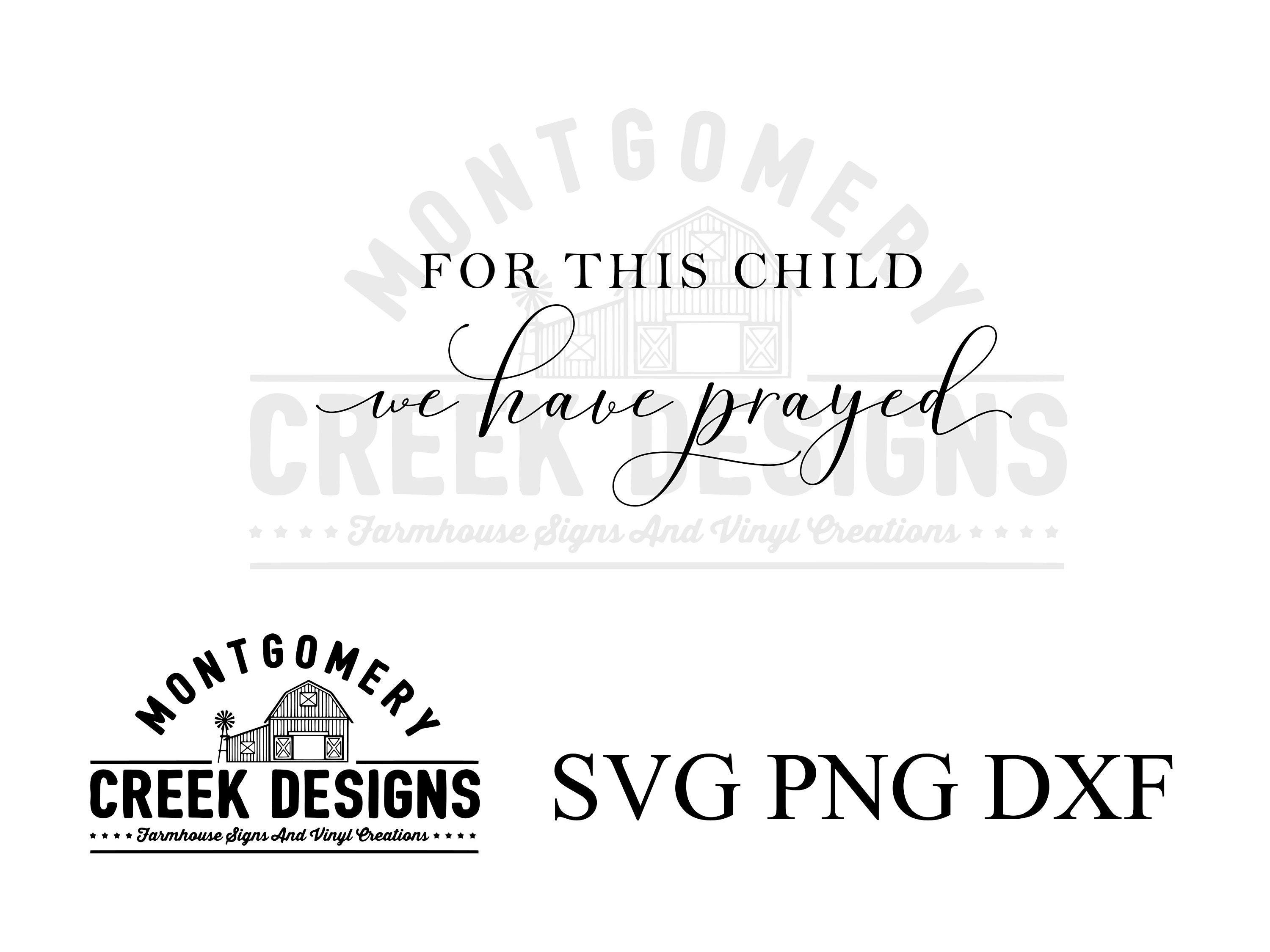For This Child We Have Prayed Svg Nursery Svg Nursery Sign | Etsy