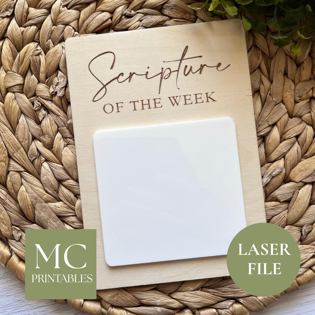Scripture of the Week Laser Cut File | Christian Glowforge SVG DXF ...
