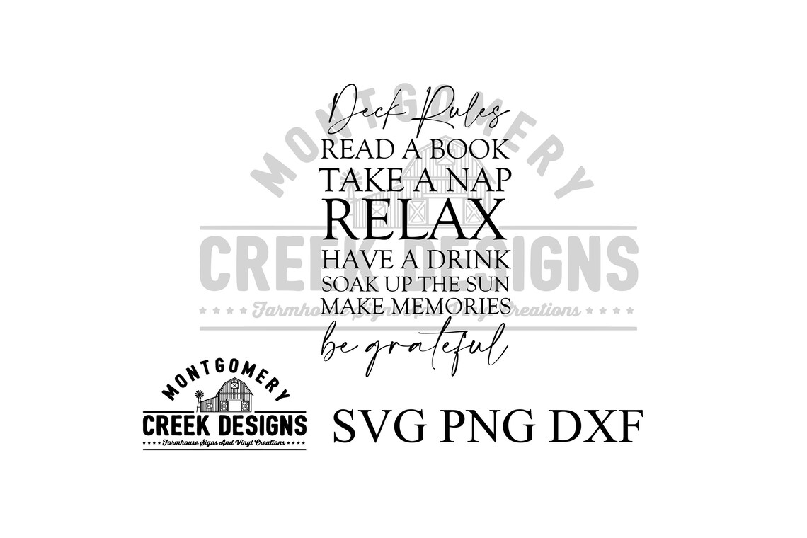 Deck Rules SVG Porch Sign SVG Summer Cut File Porch Sign | Etsy Canada