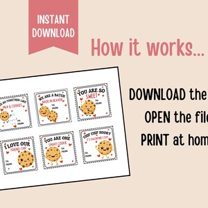 Printable Cute Cookie Valentine's Day Cards, Cookie School Valentines ...