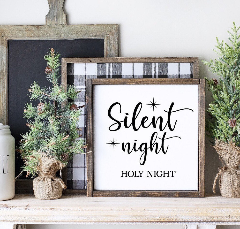 Silent Night SVG Christmas Sign Svg Christmas Svg Cricut | Etsy