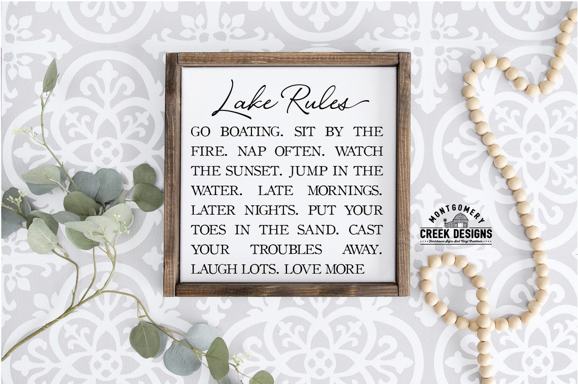 Lake Rules SVG Summer SVG Lake SVG Lake Life Svg Lakehouse - Etsy