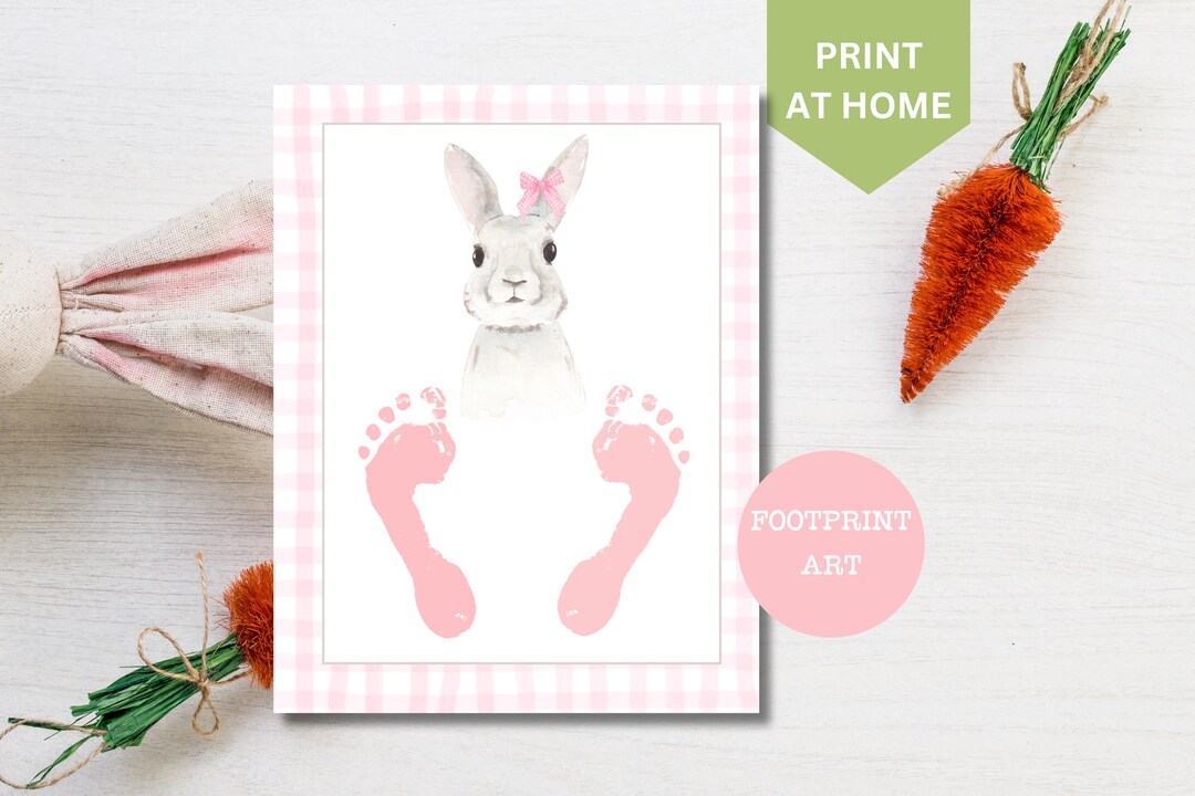 PRINTABLE - Easter Bunny Footprint Easter Craft, Easter Baby Toddler ...