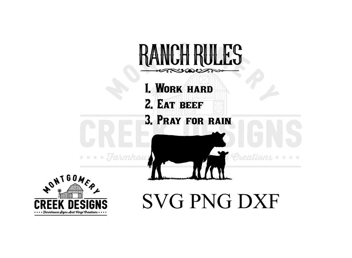 Ranch Rules SVG Eat Beef SVG Western Svg Svgs for Shirts | Etsy