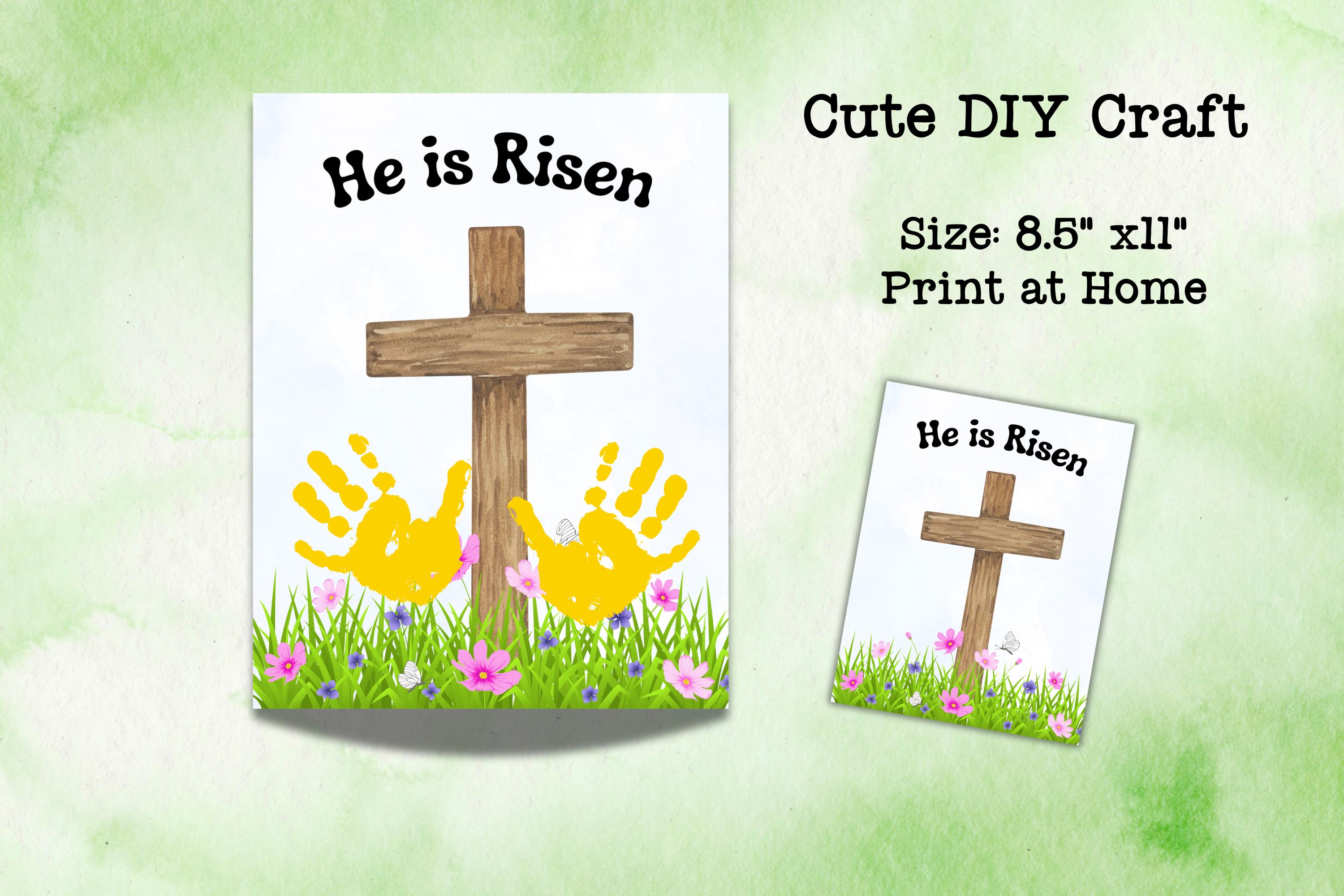PRINTABLE - He is Risen Easter Kids DIY Craft, Sunday School Activity ...