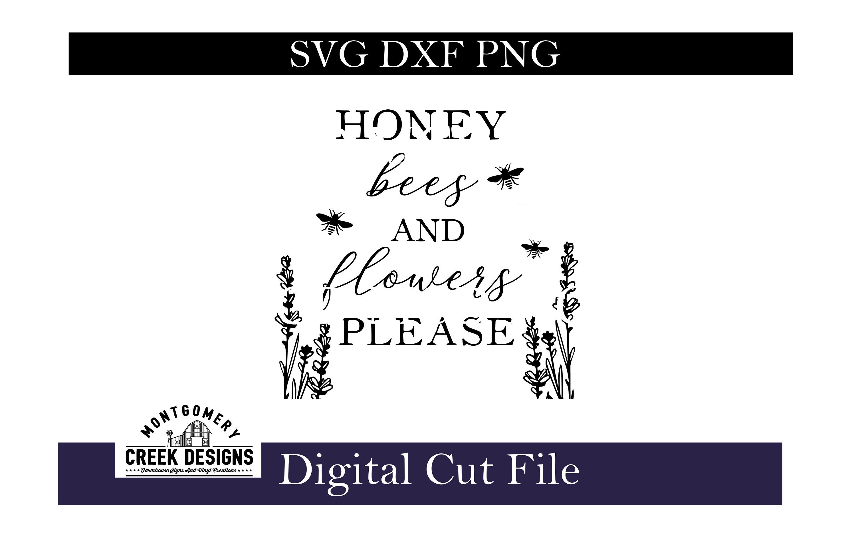 Honey Bee and Flowers Please Spring SVG Cut File for Cricut - Etsy