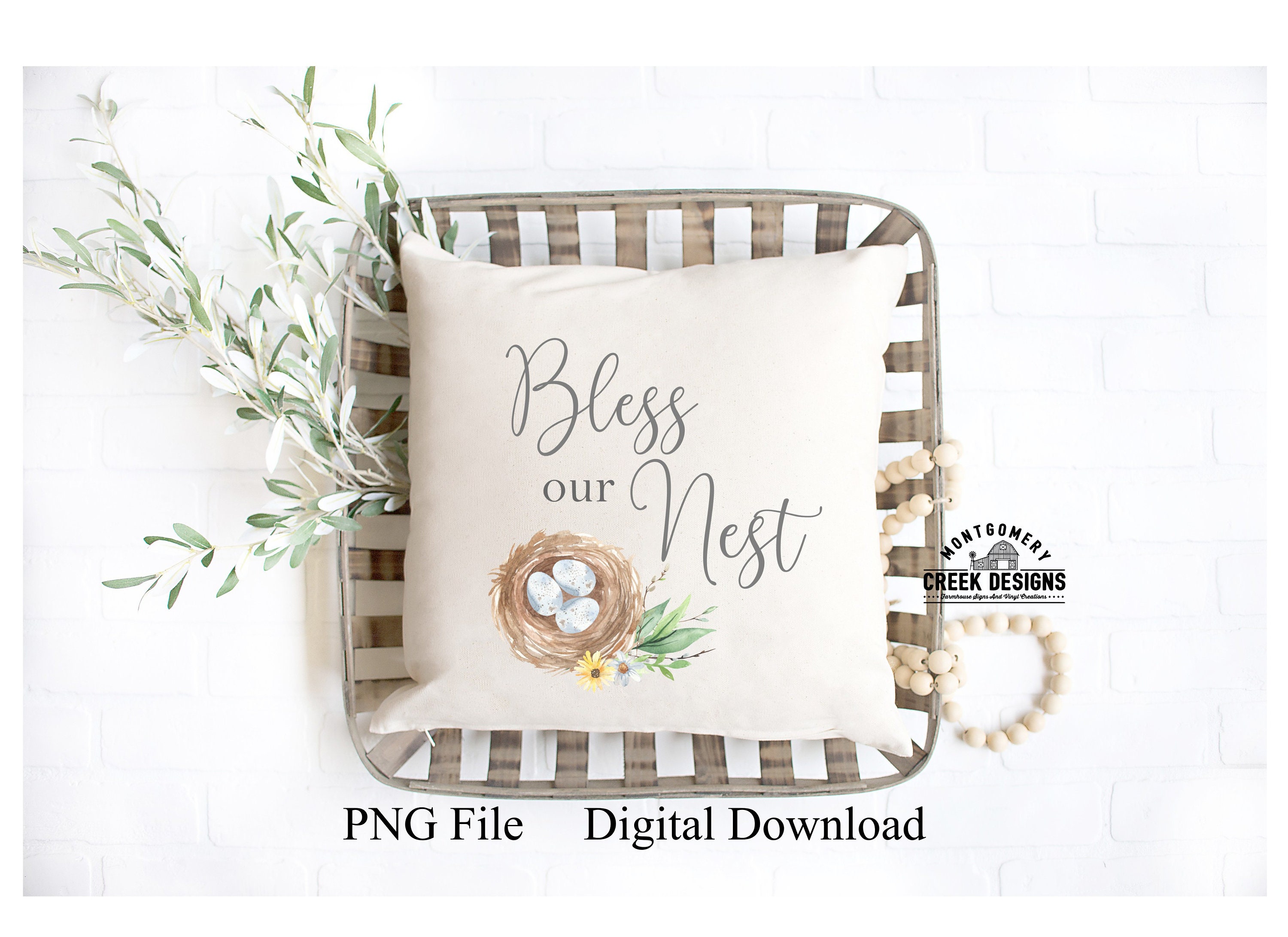 Spring PNG File Bless Our Nest Png Sublimation Files | Etsy