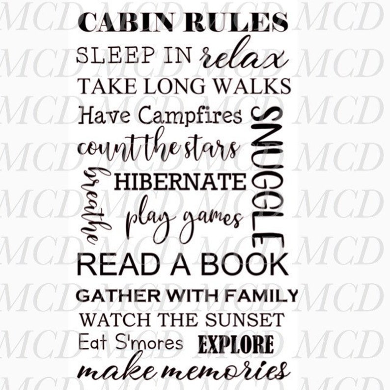 SVG Files, Cabin Rules SVG, Camping SVG, Summer Svg, Cabin Rules Sign ...