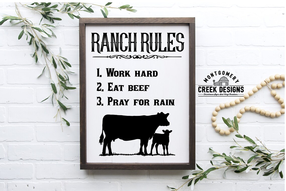 Ranch Rules SVG Eat Beef SVG Western Svg Svgs for Shirts | Etsy