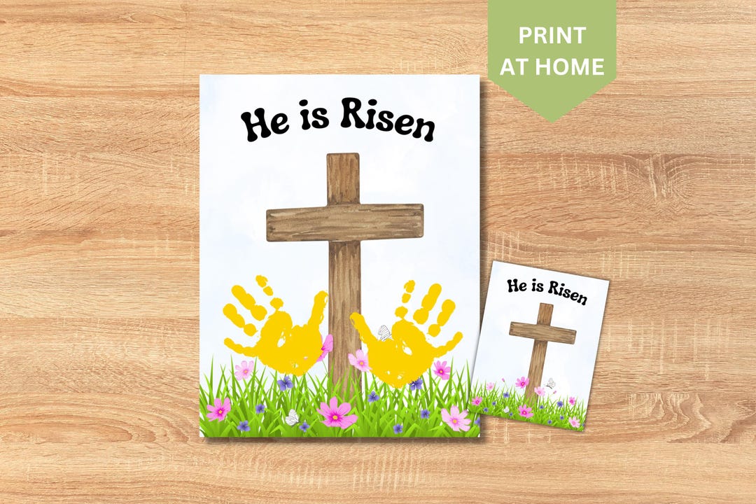 PRINTABLE - He is Risen Easter Kids DIY Craft, Sunday School Activity ...