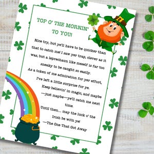 PRINTABLE - Leprechaun Trap Note, St Patricks Day Kids Printable ...