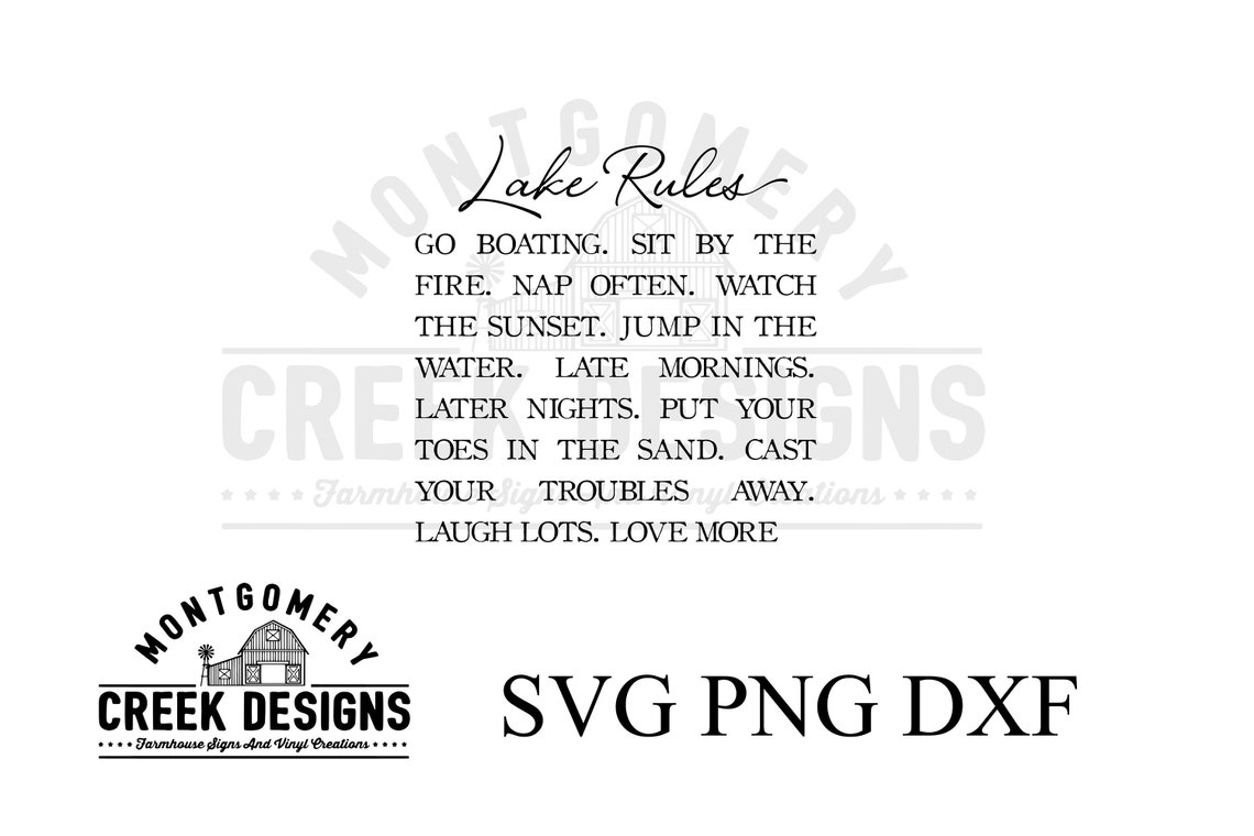 Lake Rules SVG Summer SVG Lake SVG Lake Life Svg Lakehouse - Etsy
