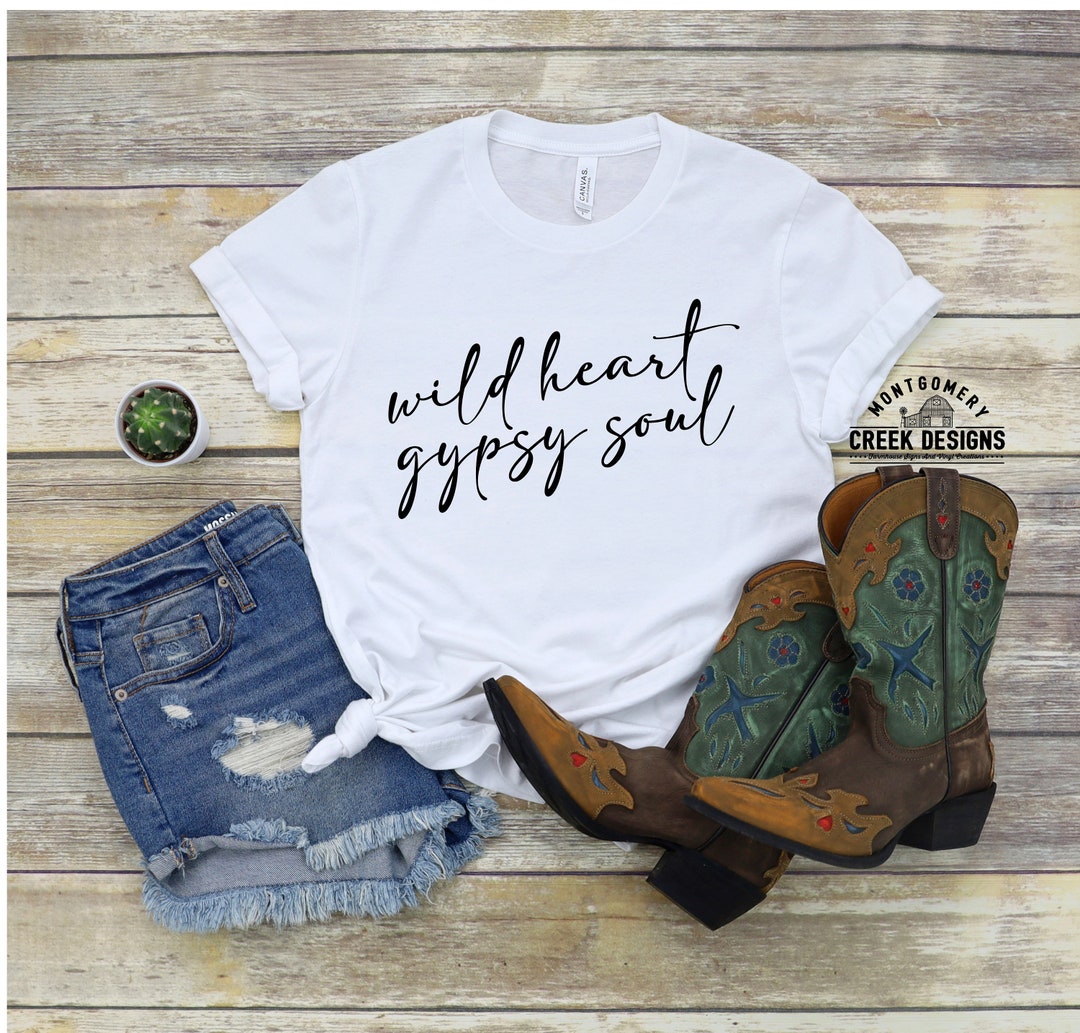 Wild Heart Gypsy Soul Svg, Boho Sign Svg, Tshirt Sign Svg, Hippie Svg ...