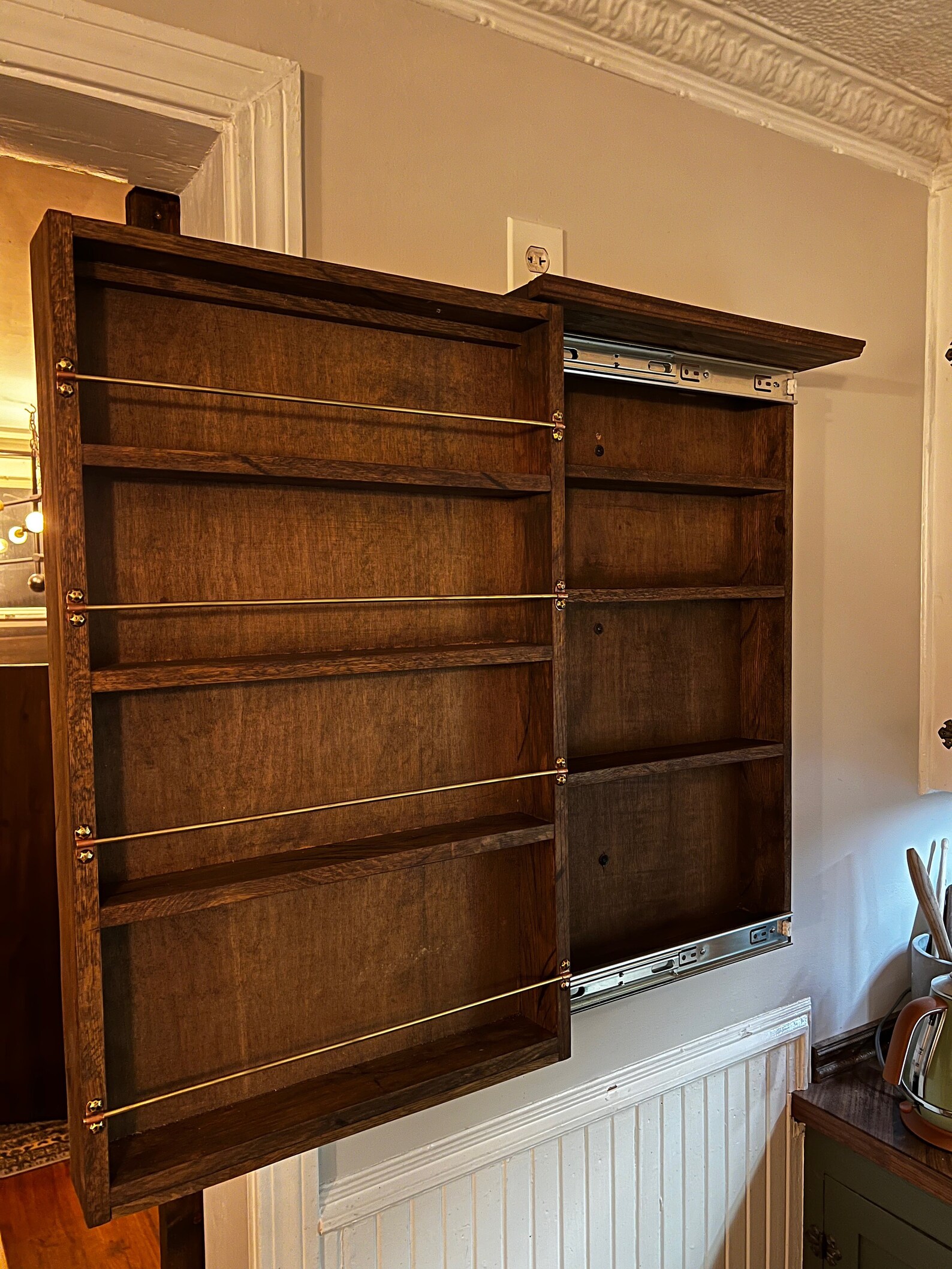 Sliding Double Layer Spice Rack, Rustic French Country Style, Copper ...
