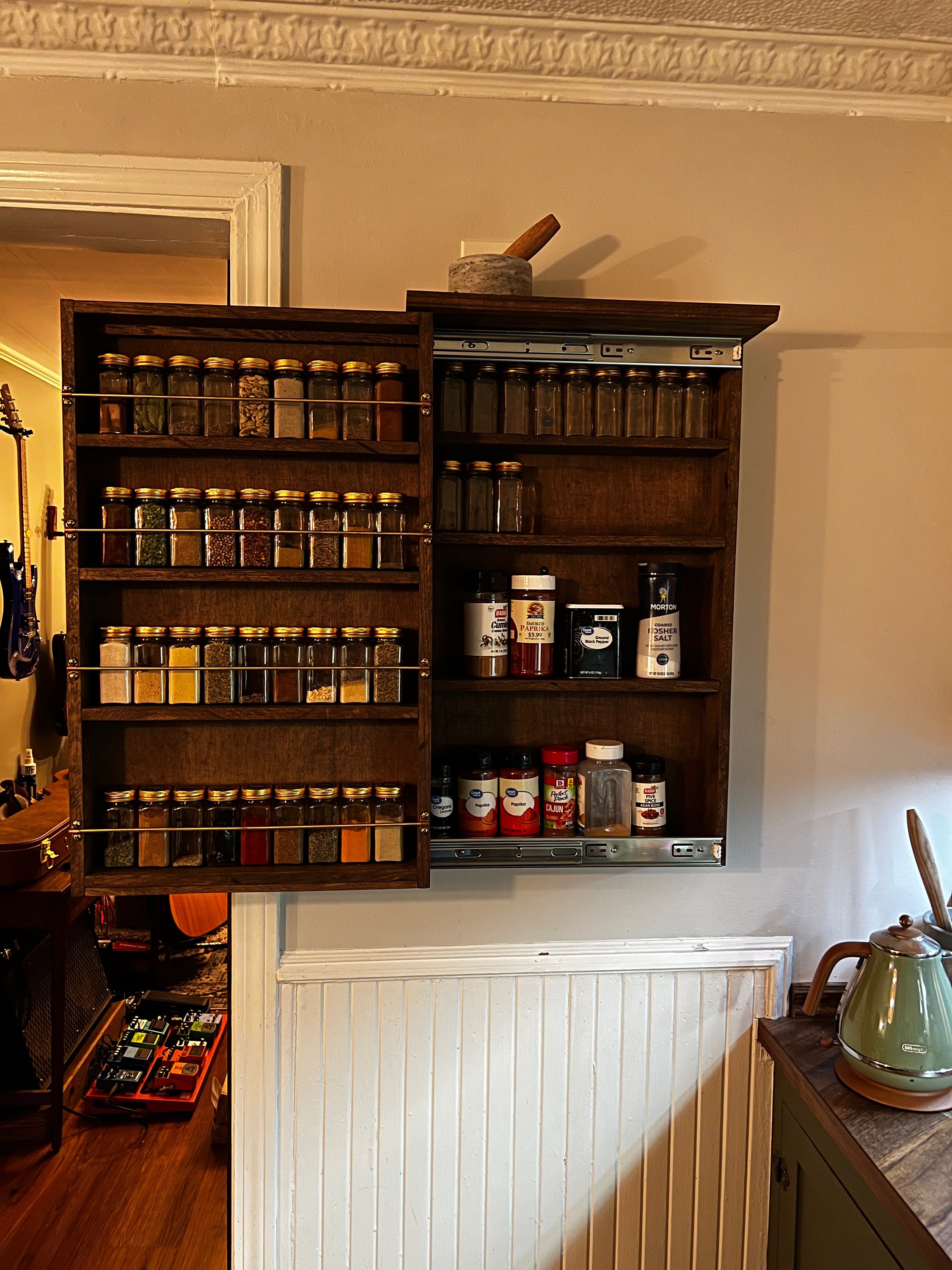 Sliding Double Layer Spice Rack, Rustic French Country Style, Copper ...