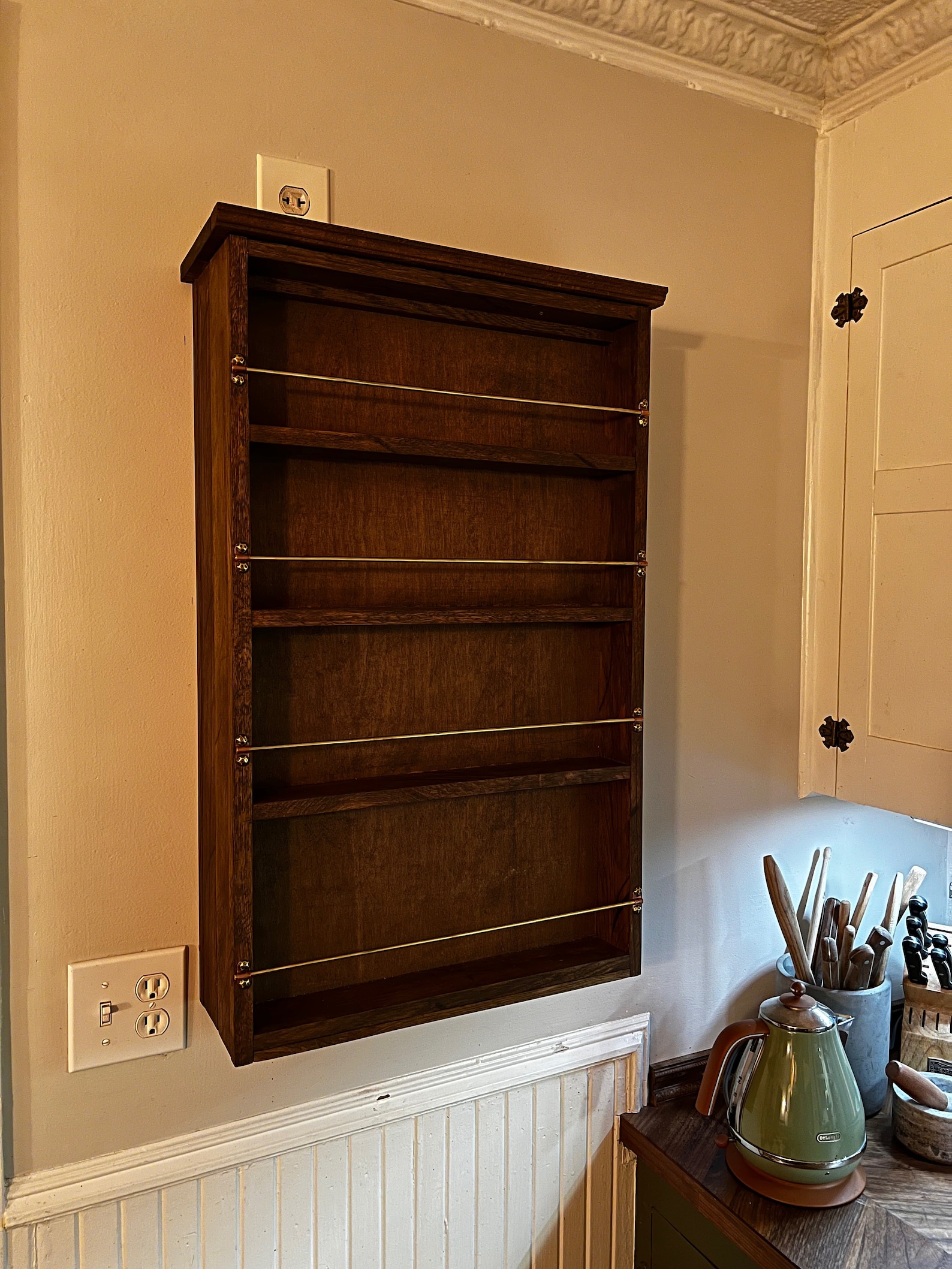 Sliding Double Layer Spice Rack, Rustic French Country Style, Copper ...