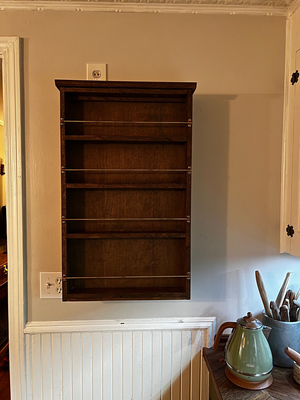 Sliding Double Layer Spice Rack, Rustic French Country Style, Copper ...