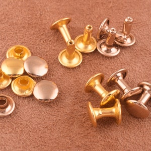 Light Gold/gold Medium Rivets 11*9mm Metal Button Double Cap Rivets ...
