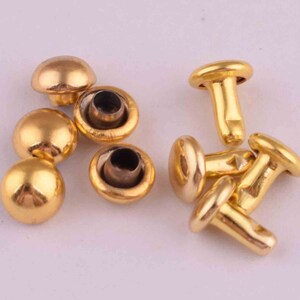 Gold Rivets Rapid Rivets Double Cap Rivets 5*5*6mm Mini Round Rivet ...