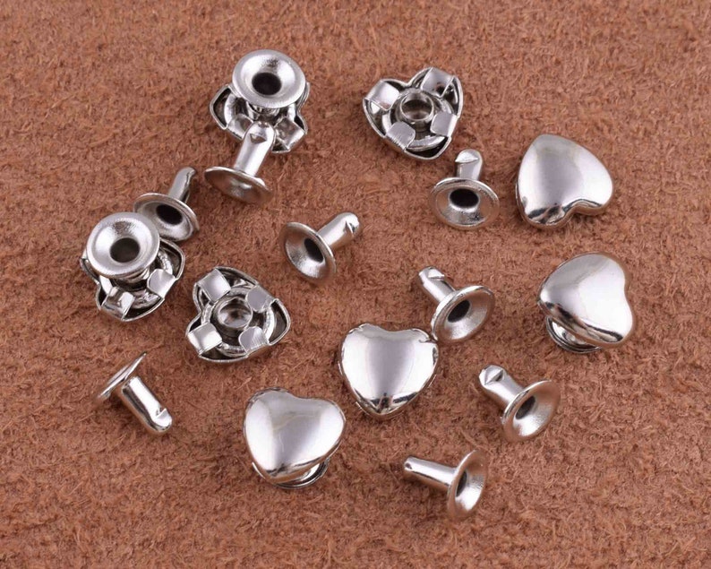 Heart Shape Leather Rapid Rivetssilver Rivets and Studs 86mm - Etsy