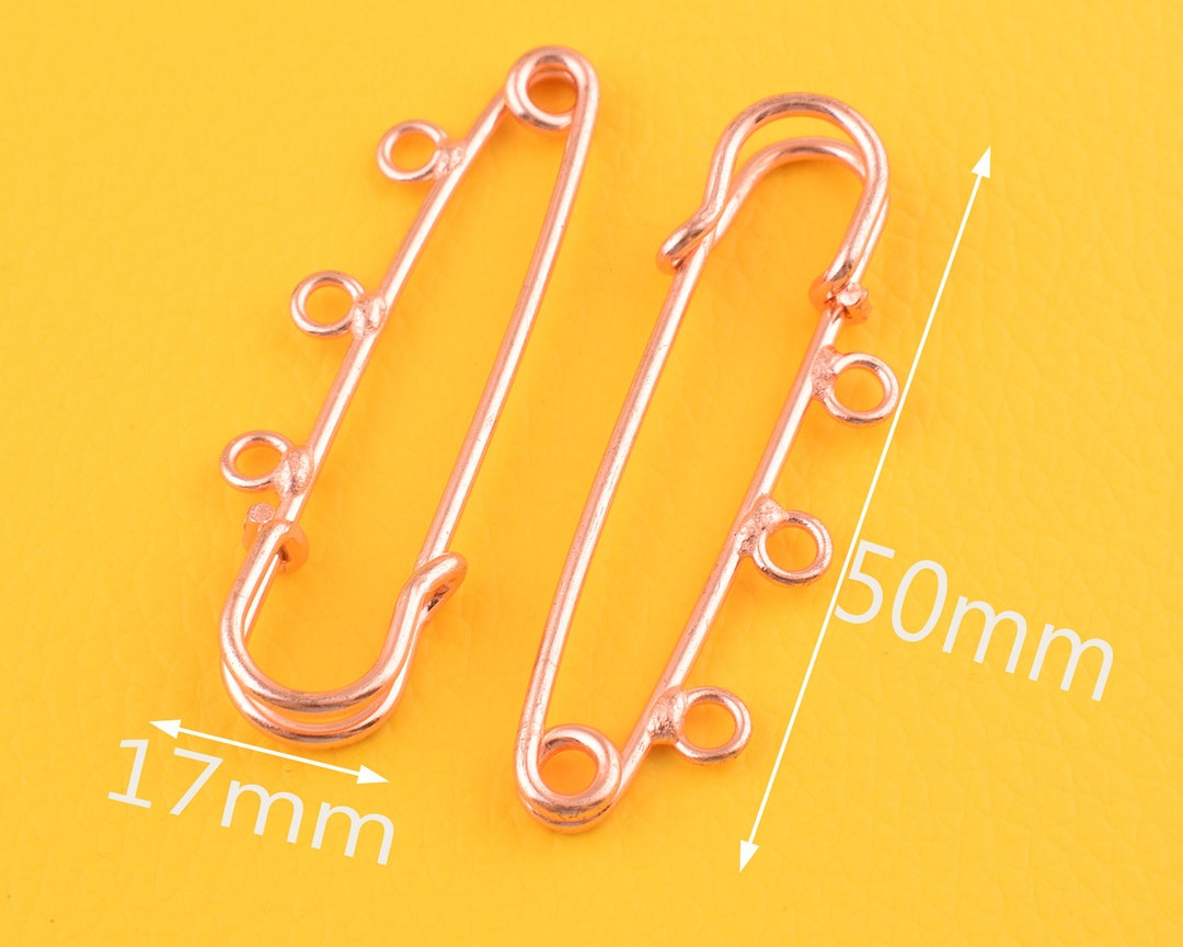 10 Coil Safety Pins 50*17mm 2 Inch Craft Rose Gold Plated Safety Pin ...