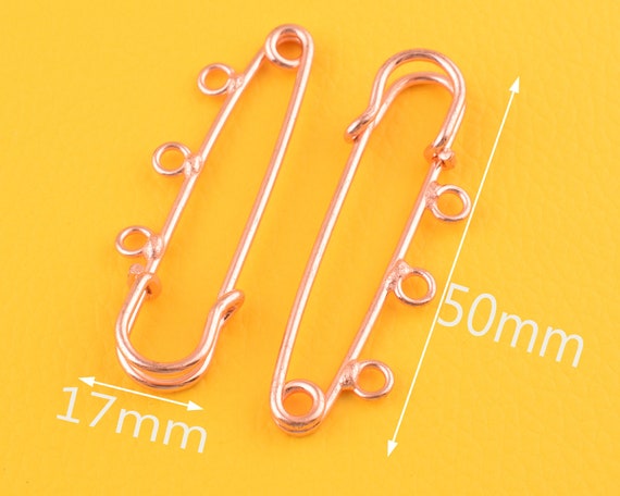 10 Coil Safety Pins 5017mm 2 Inch Craft Rose Gold Plated | Etsy