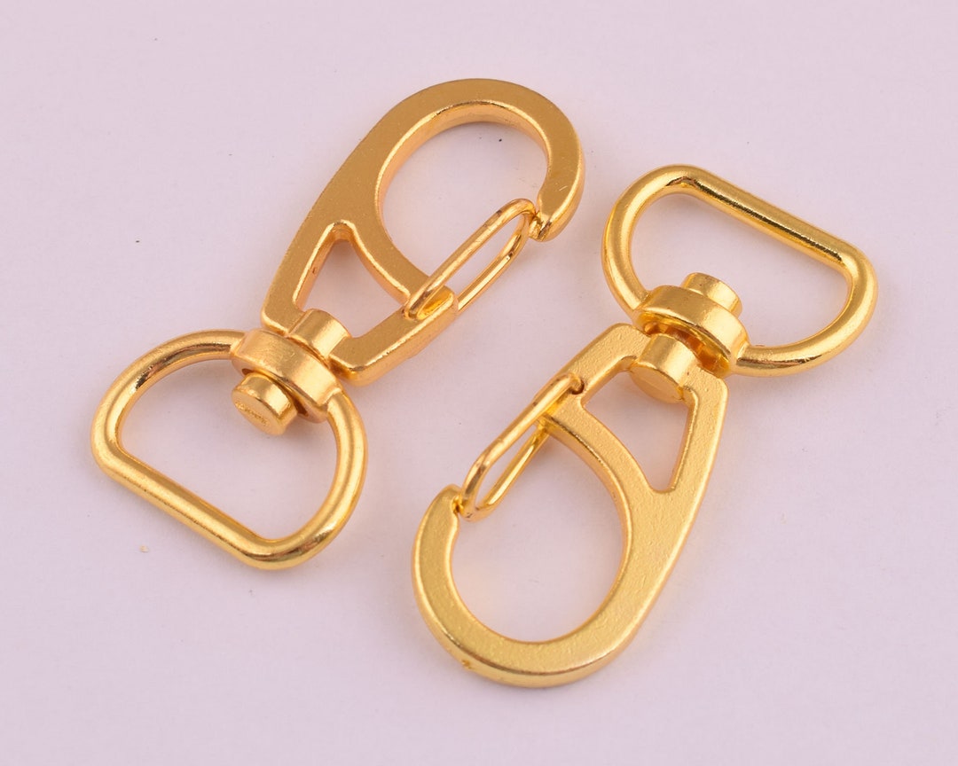 Gold Medium Weight Push Gate Swivel Snap Hooks/clasps/clips Zinc Alloy ...