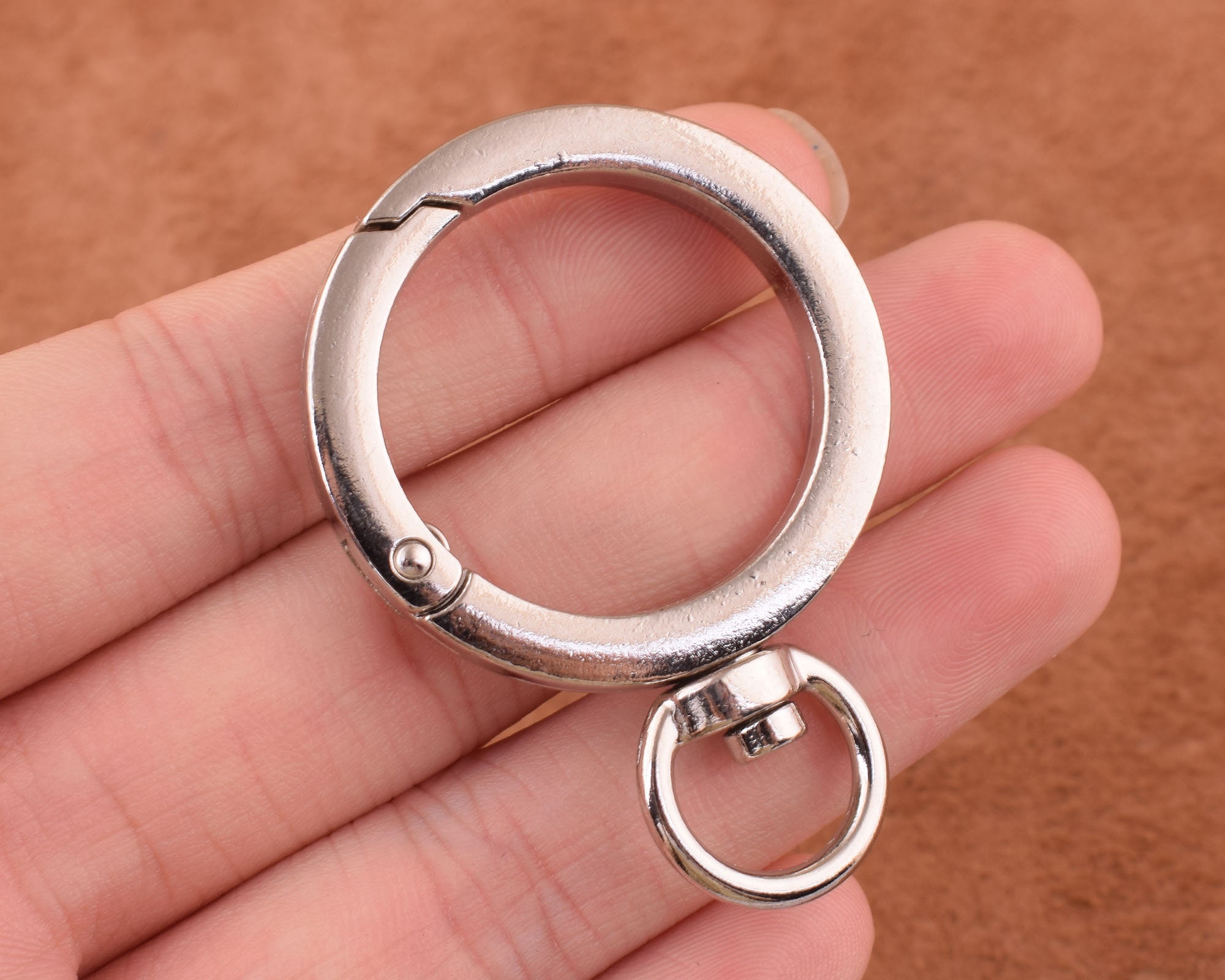 Round Ring Gate zinc alloy Spring Snap Hooks Gate Ring 8pcs | Etsy