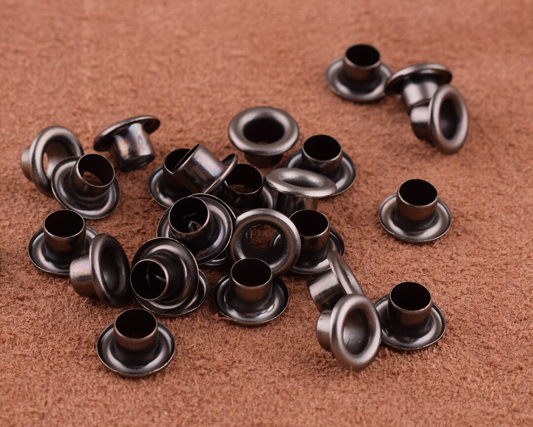 Gun Black Eyelets 100pcs 4mm Round Grommet Eyelets for Sewing Bead ...