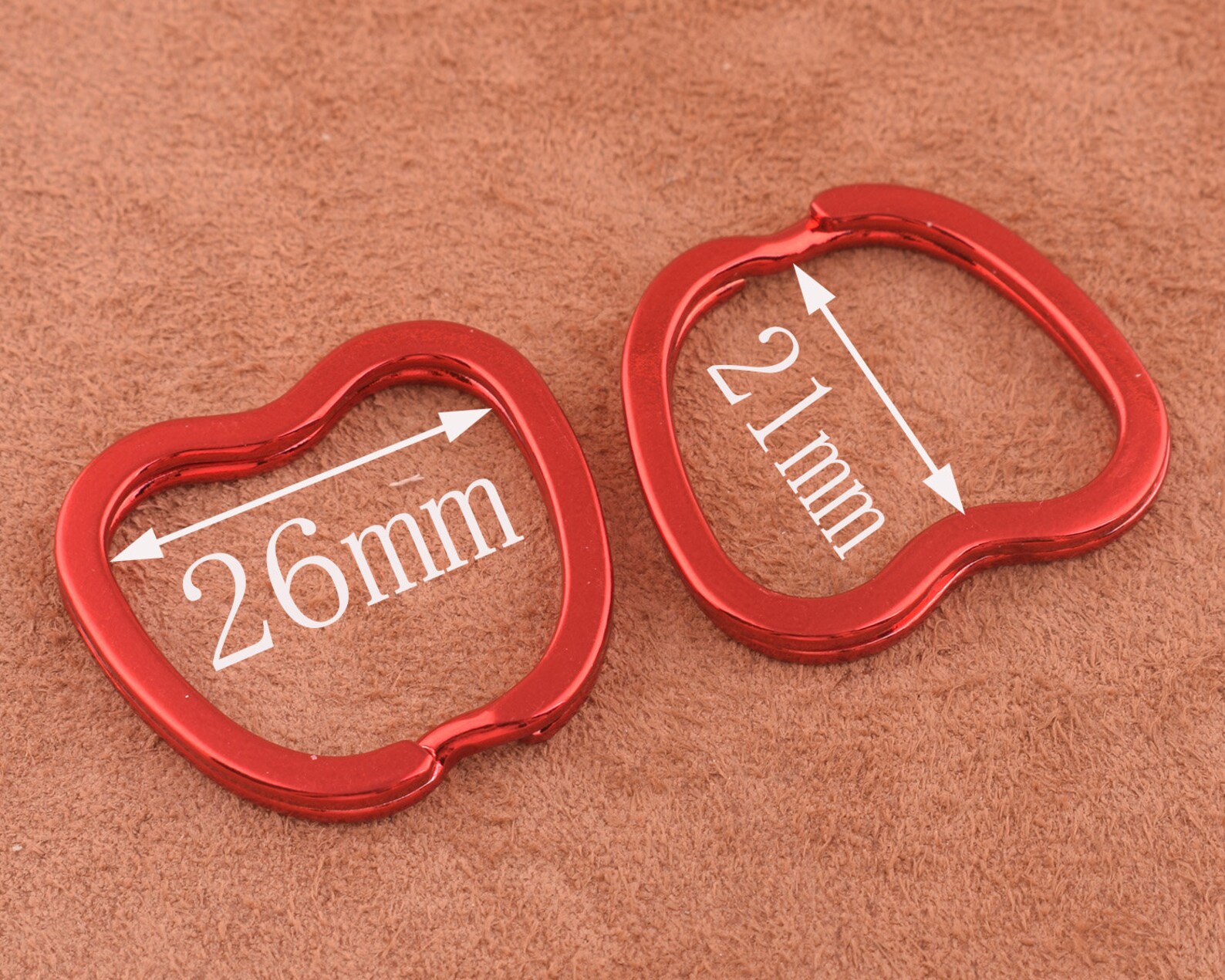 Red Apple Shaped Key Ring2621mm Cute Key Fob Ring Metal - Etsy