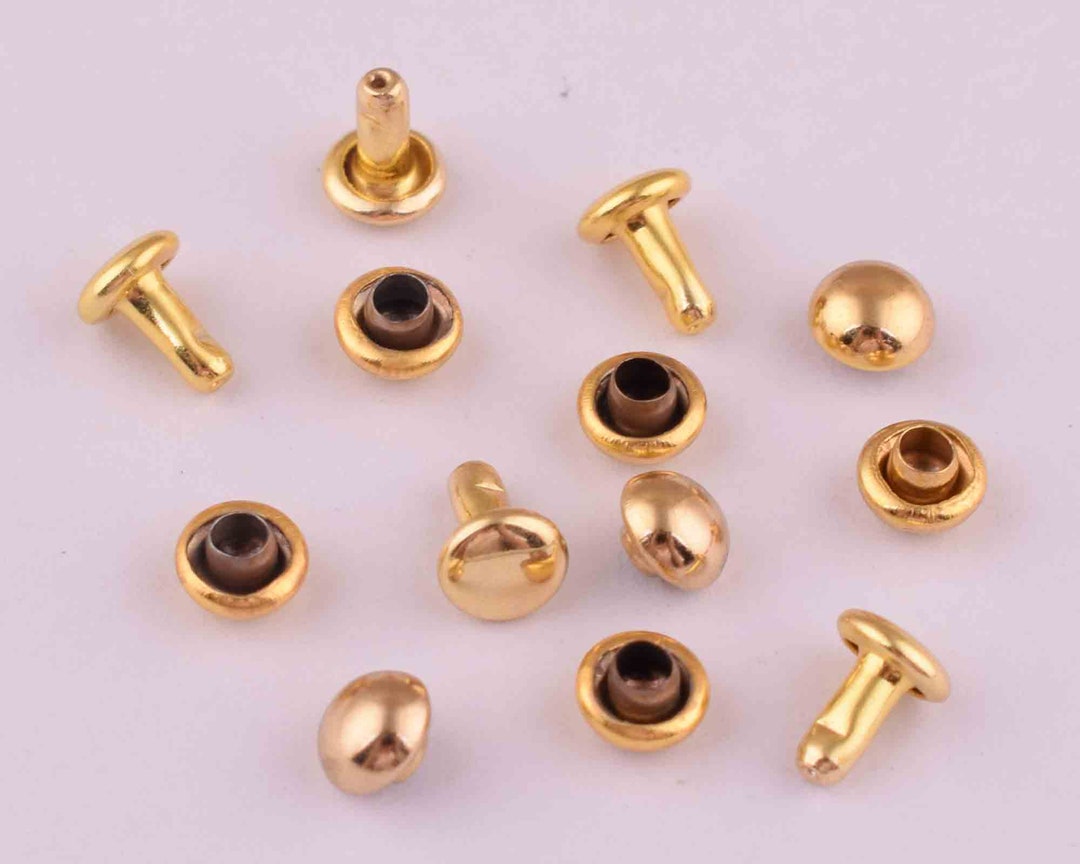 Gold Rivets Rapid Rivets Double Cap Rivets 5*5*6mm Mini Round Rivet ...