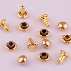 Gold Rivets Rapid Rivets Double Cap Rivets 5*5*6mm Mini Round Rivet ...