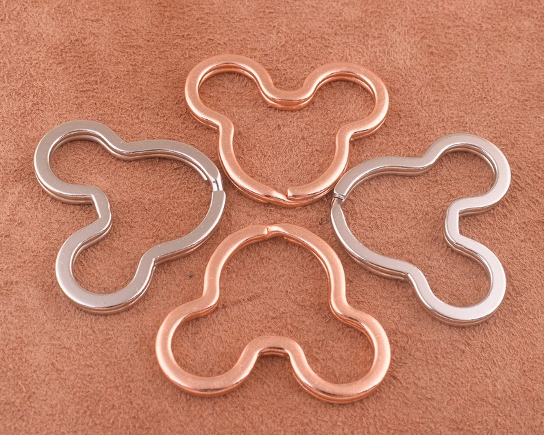 Silver/rose gold Mickey Mouse shaped key ring32 38mm Cute | Etsy