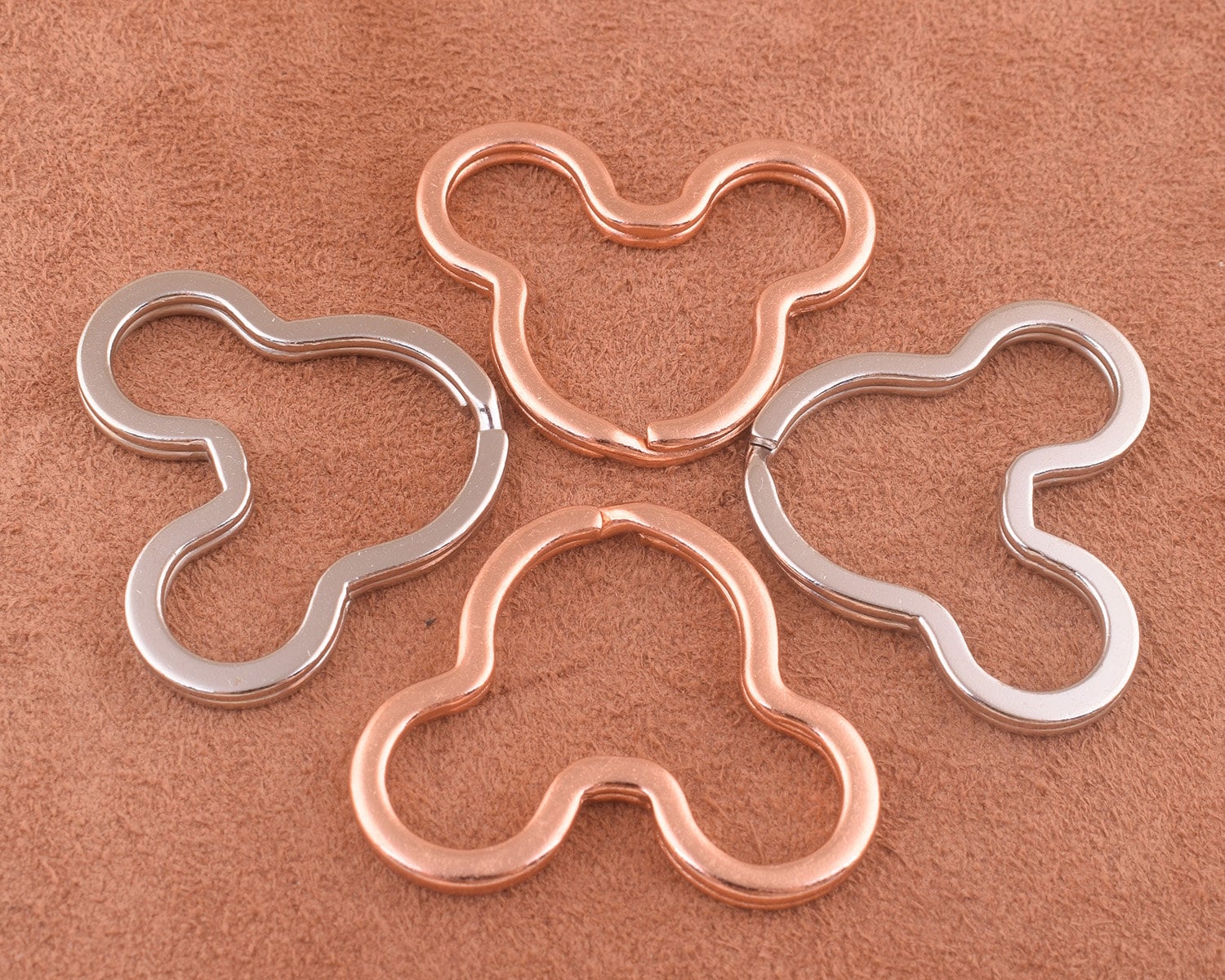 Silver/rose gold Mickey Mouse shaped key ring32 38mm Cute | Etsy