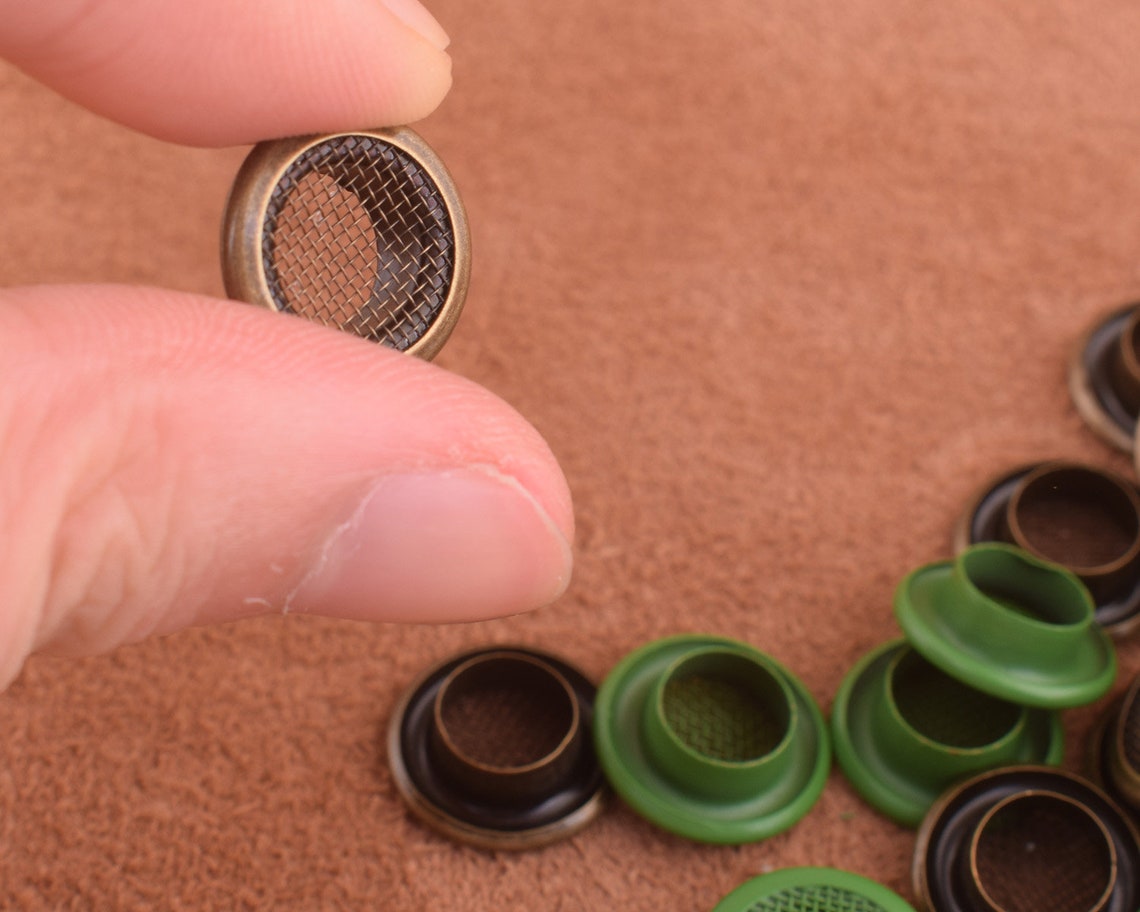 100pcs bronze/green Eyelets With mesh Round Grommet Eyelets | Etsy