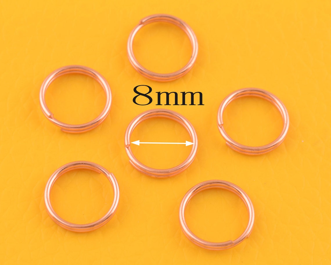 200pcs Rose Gold Mini Key Ring 8mm Rose Gold O Ring Large Key - Etsy