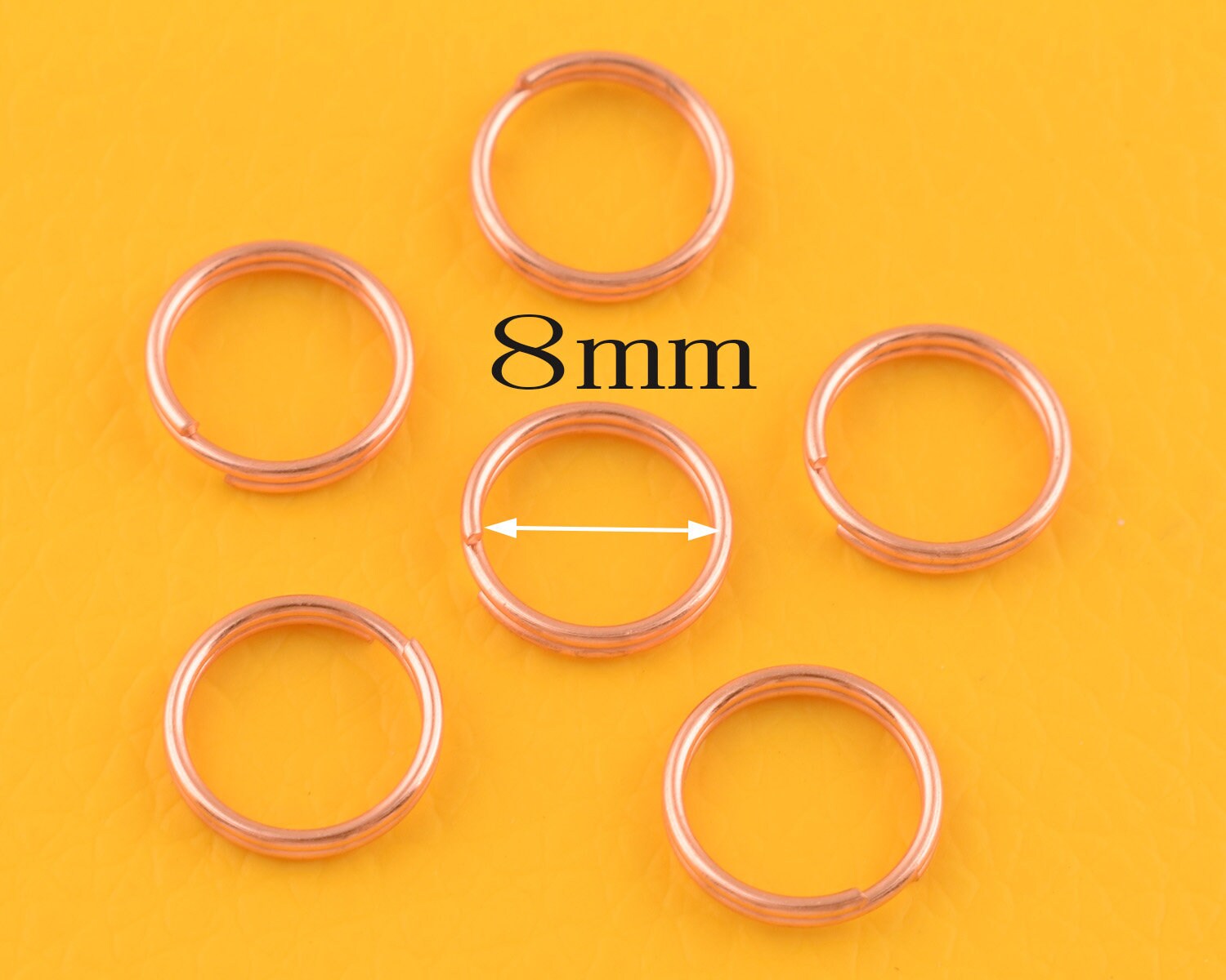 200pcs Rose Gold Mini Key Ring 8mm Rose Gold O Ring Large Key Fob Ring ...